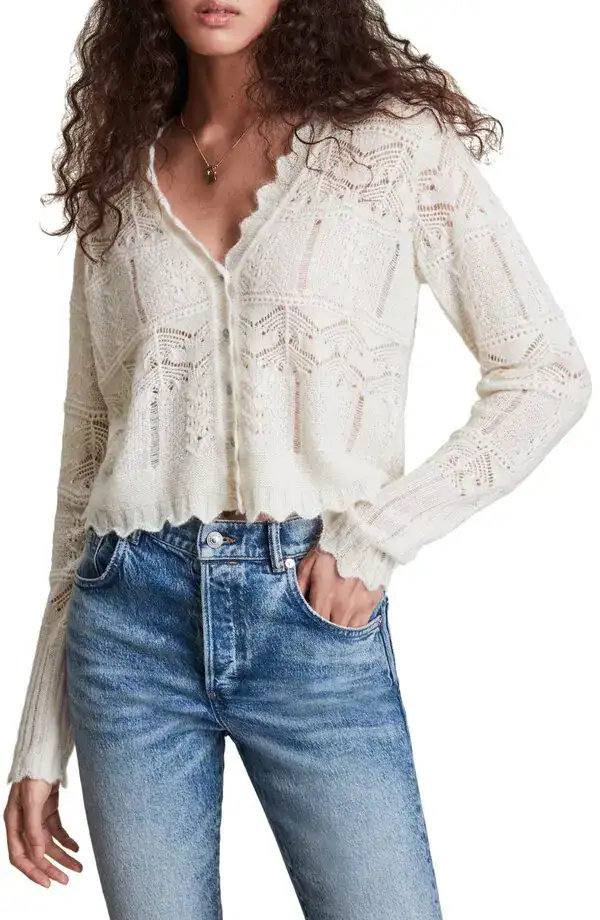 Allsaints Vanessa Cardigan In Chalk White - 60% Off | Editorialist